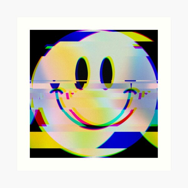 "Glitching Holographic Smiley Face" Art Print for Sale by knightkid3 ...