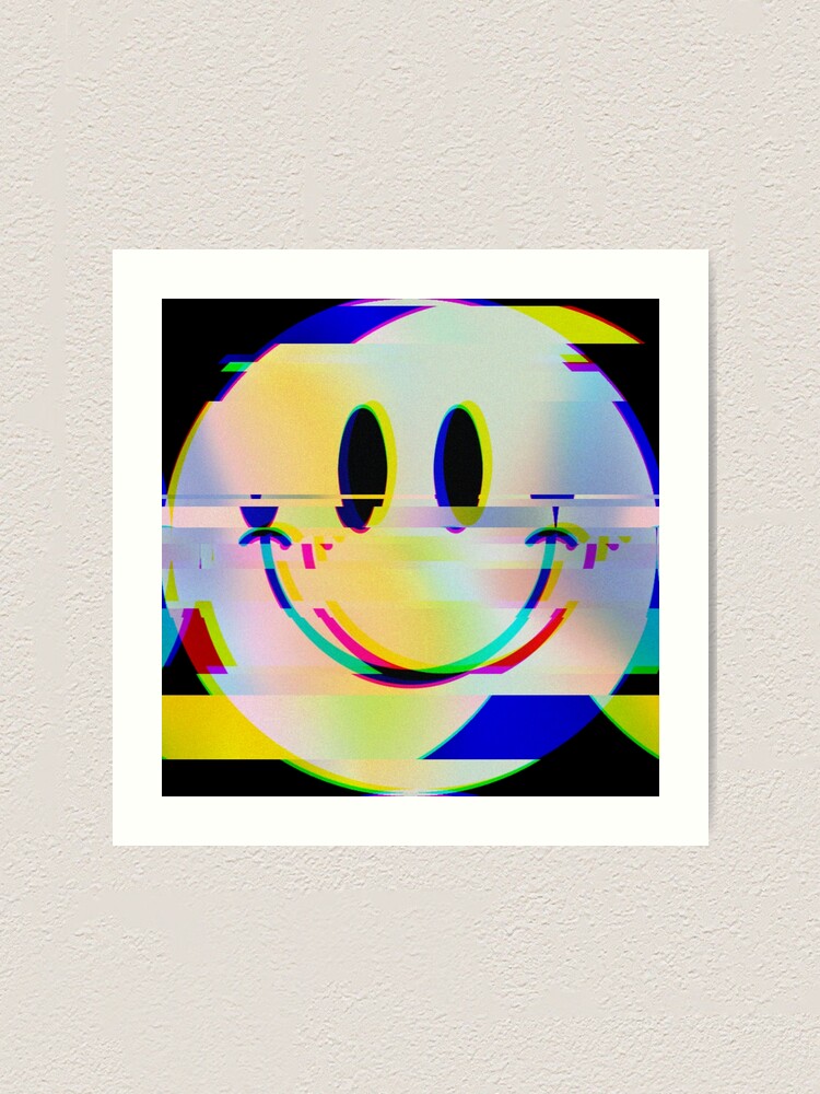 "Glitching Holographic Smiley Face" Art Print for Sale by knightkid3 ...