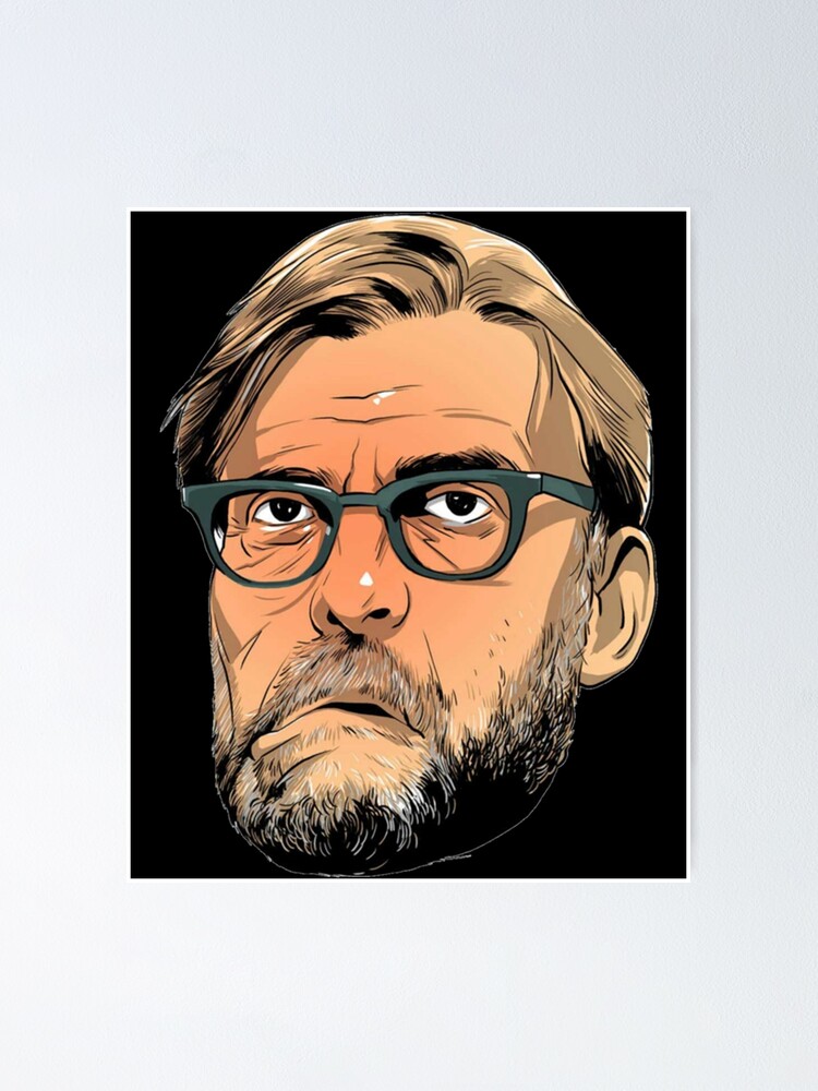 "Klopp Face Illustration " Poster for Sale by CustomLaser | Redbubble