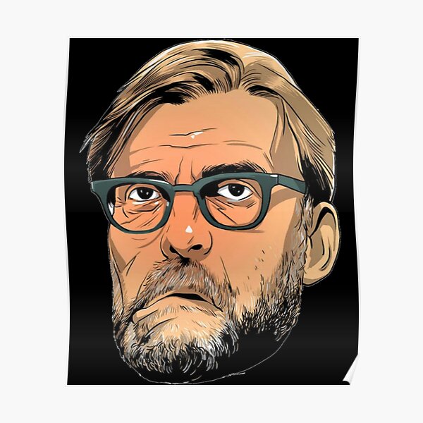 "Klopp Face Illustration " Poster for Sale by CustomLaser | Redbubble