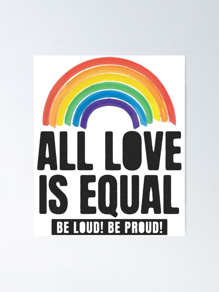 "All Love Is Equal LGBTQ PRIDE MONTH Retro Watercolor Rainbow " Poster ...