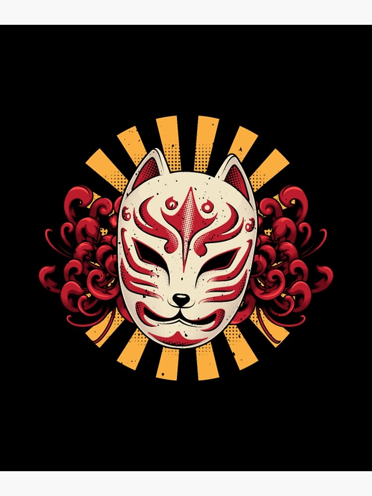 "Kitsune the Japanese Nine Tailed Fox Japanese Aest" Poster for Sale by ...