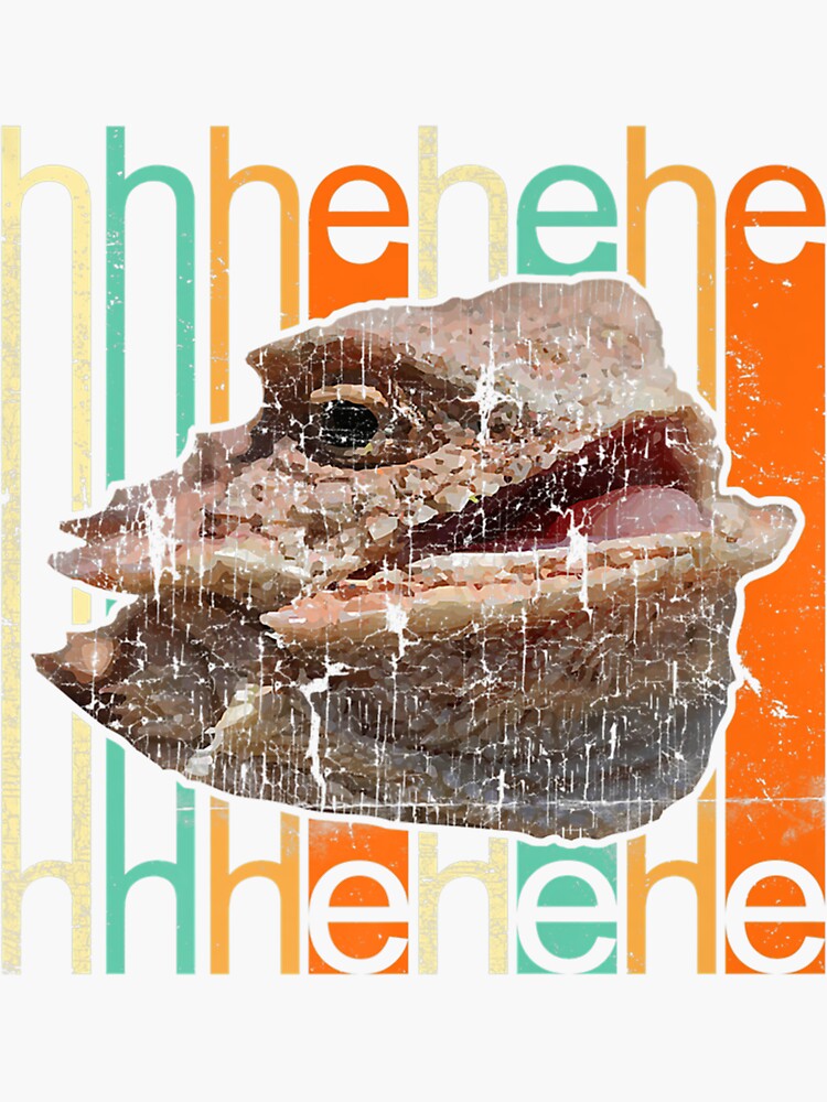 "hhhehehe laughing lizard vintage meme Premium " Sticker for Sale by ...