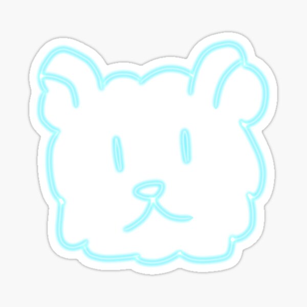 "Neon Cyan Teddy Bear Illustration" Sticker for Sale by Dulce-737 ...
