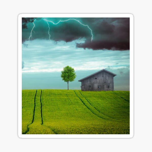 "Rural Landscape" Sticker for Sale by NordicShoppe | Redbubble