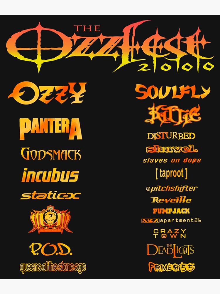 "Vintage 2000 Ozzfest " Poster for Sale by AnissaDun | Redbubble