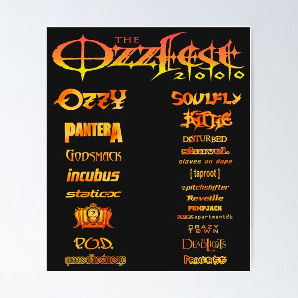 "Vintage 2000 Ozzfest " Poster for Sale by AnissaDun | Redbubble