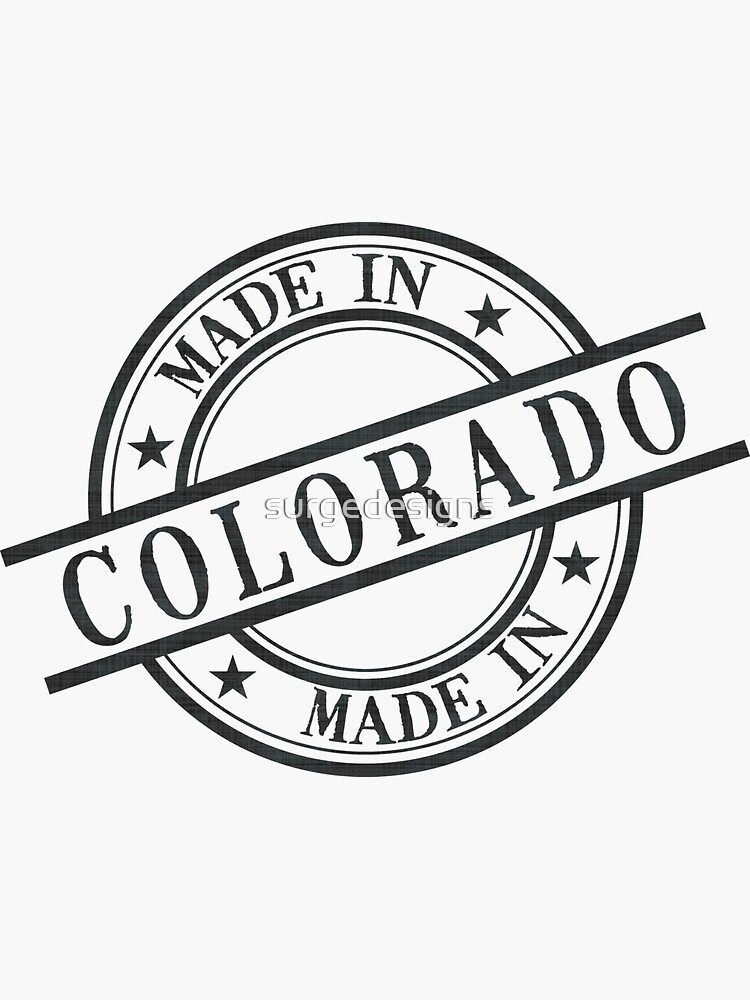 "Made In Colorado Stamp Style Logo Symbol Black" Sticker by ...