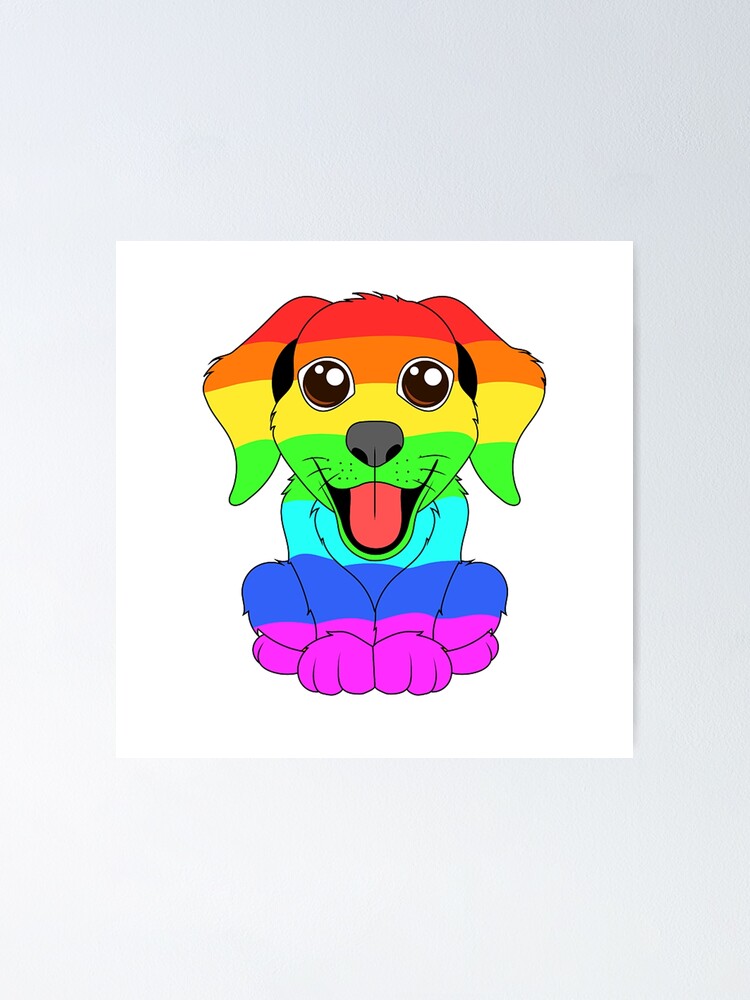 "gay pride dog for men women lover bisexual lgbtq" Poster for Sale by ...
