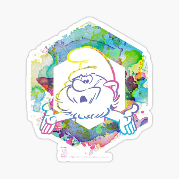 "The Smurfs Papa Smurf Watercolor Headshot" Sticker for Sale by ...