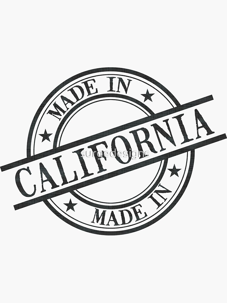 "Made In California Stamp Style Logo Symbol Black" Sticker by ...