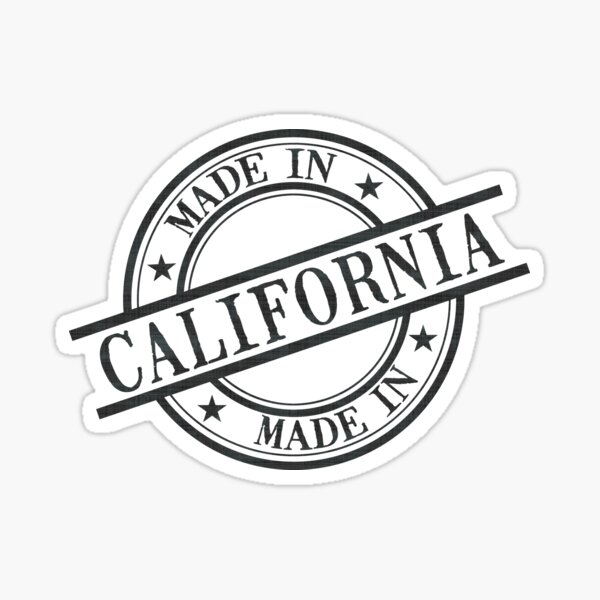 "Made In California Stamp Style Logo Symbol Black" Sticker by ...