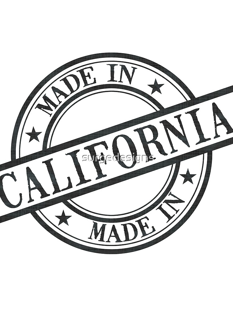 "Made In California Stamp Style Logo Symbol Black" Scarf by ...