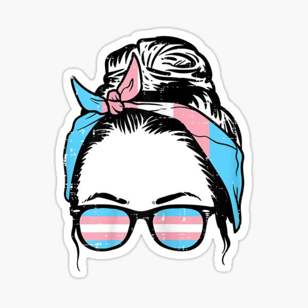 "Womens Messy Hair Bun Transgender Headband Sunglasses Trans Pride ...