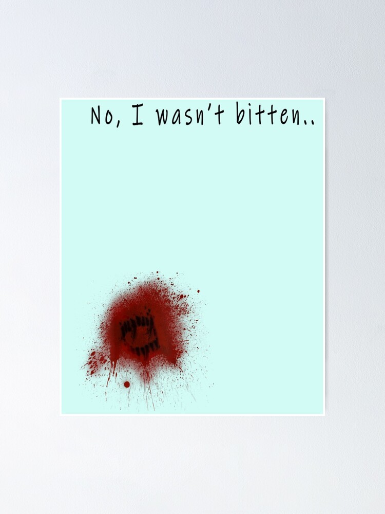 "Zombie Bite Halloween Bitten Injury Men Women" Poster for Sale by ...