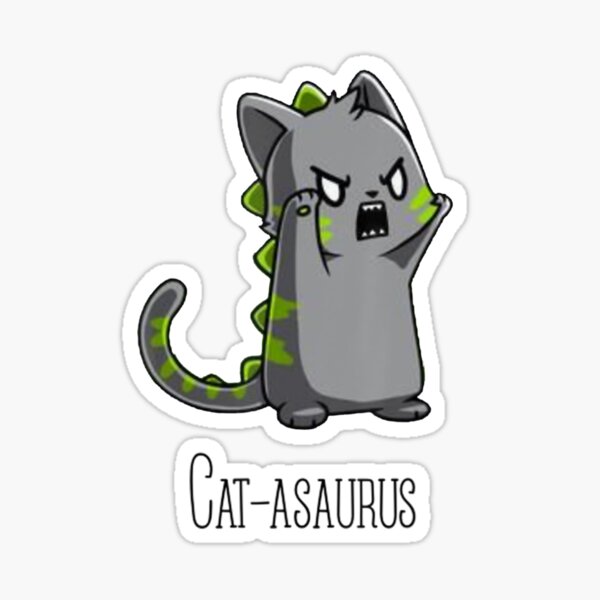"Catasaurus Kitten Kitty Dinosaur T-Rex Dino Cat Lovers" Sticker for ...