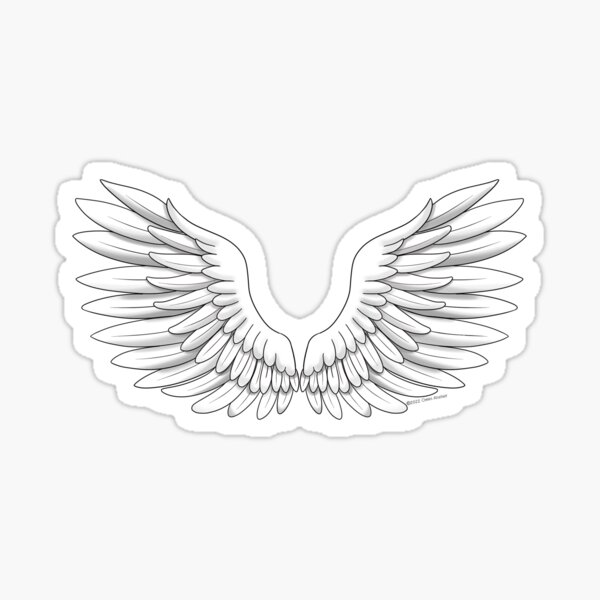 "White Wings" Sticker for Sale by ValChaon | Redbubble