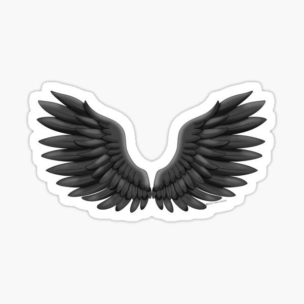 "Black Wings" Sticker for Sale by ValChaon | Redbubble