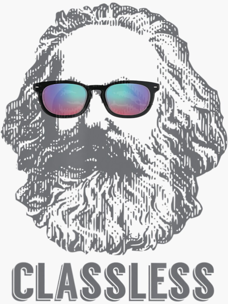 "Classless Karl Marx Classic Marxist Marxism Workers" Sticker for Sale ...