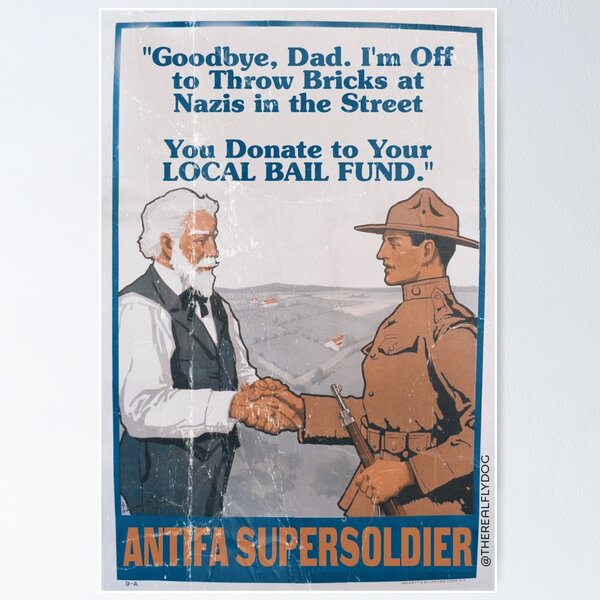 "Antifa Supersoldier" Poster for Sale by TheREALFlyDog | Redbubble
