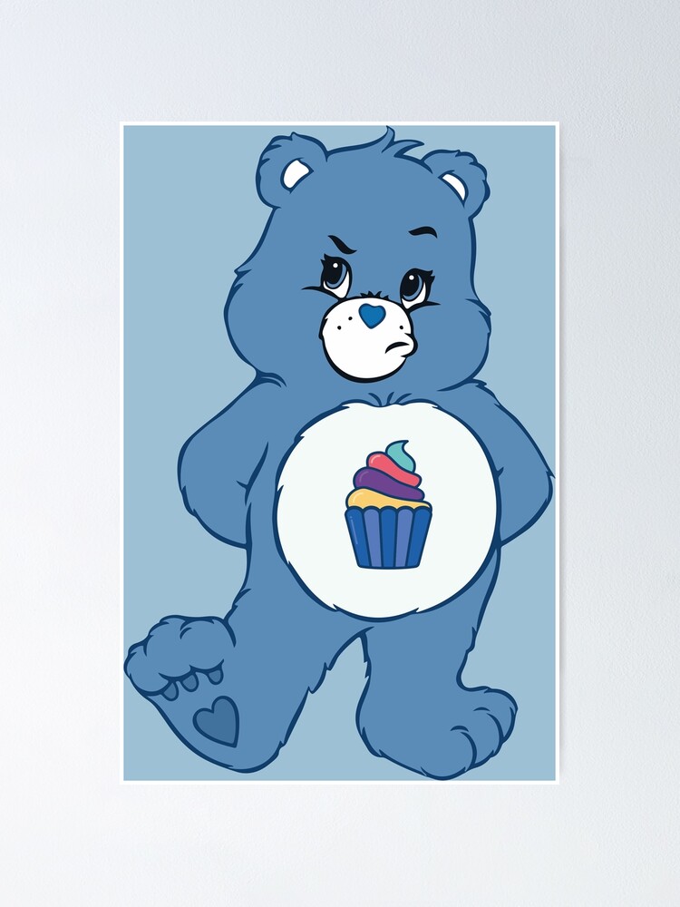 Póster «Camiseta divertida de oso azul de dibujos animados» de ...