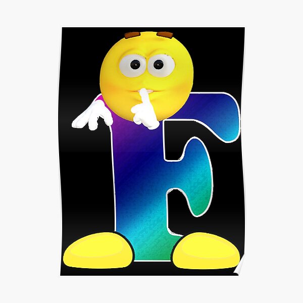 Póster «Letra F Alfabeto Smiley Monogram Face Emoji Camisa para Hombres ...