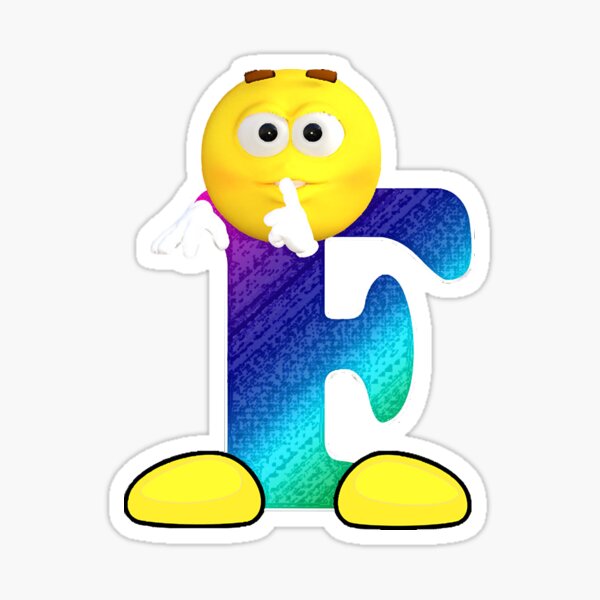 Pegatina «Letra F Alfabeto Smiley Monogram Face Emoji Camisa para ...