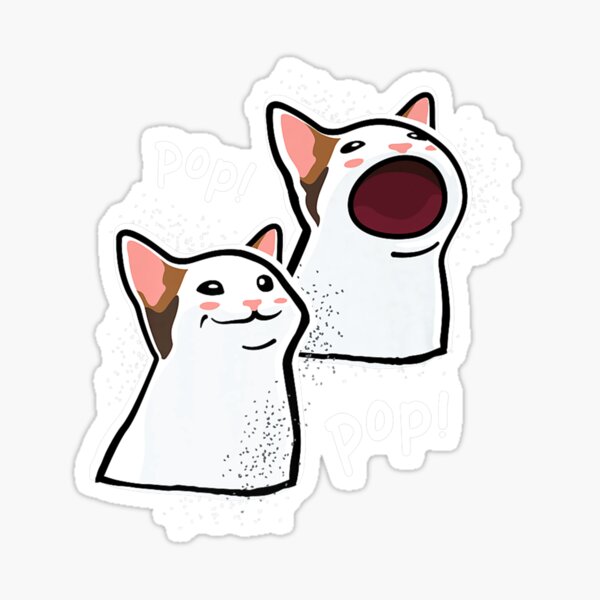 Pegatina «Popping Cat Meme Pop Cat Memes divertidos de gatos Premium ...