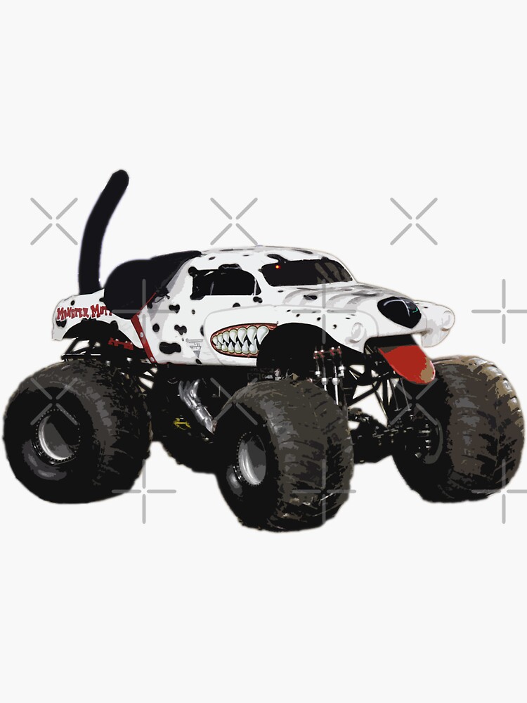 "Monster Mutt Dalmatian - Monster Truck Dog" Sticker for Sale by ...
