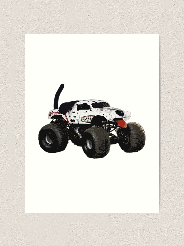 "Monster Mutt Dalmatian - Monster Truck Dog" Art Print for Sale by ...