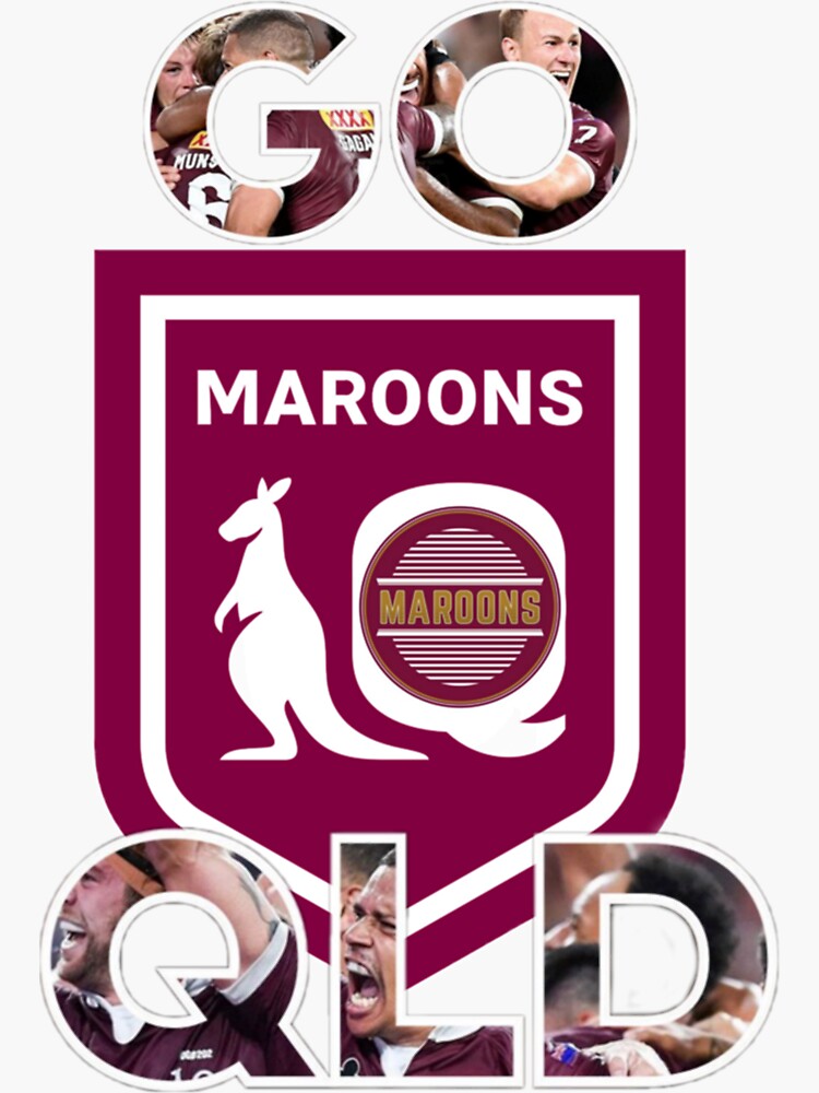 "queensland maroons " Sticker for Sale by StereoShirts | Redbubble