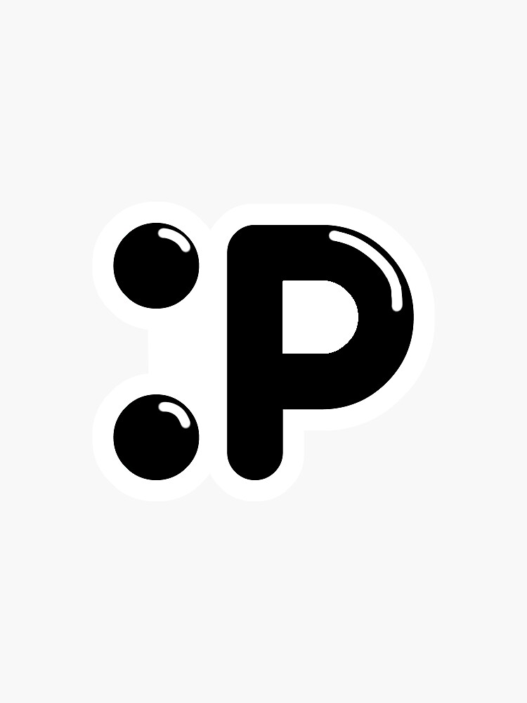 "Blep Emoticon - Black" Sticker for Sale by ValChaon | Redbubble