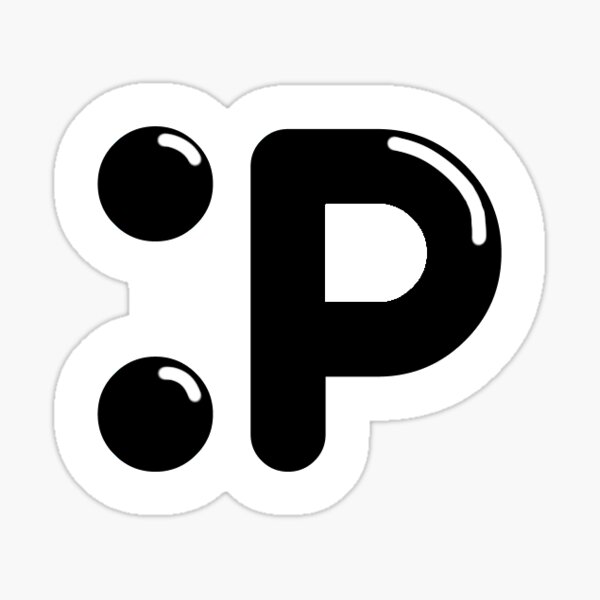 "Blep Emoticon - Black" Sticker for Sale by ValChaon | Redbubble