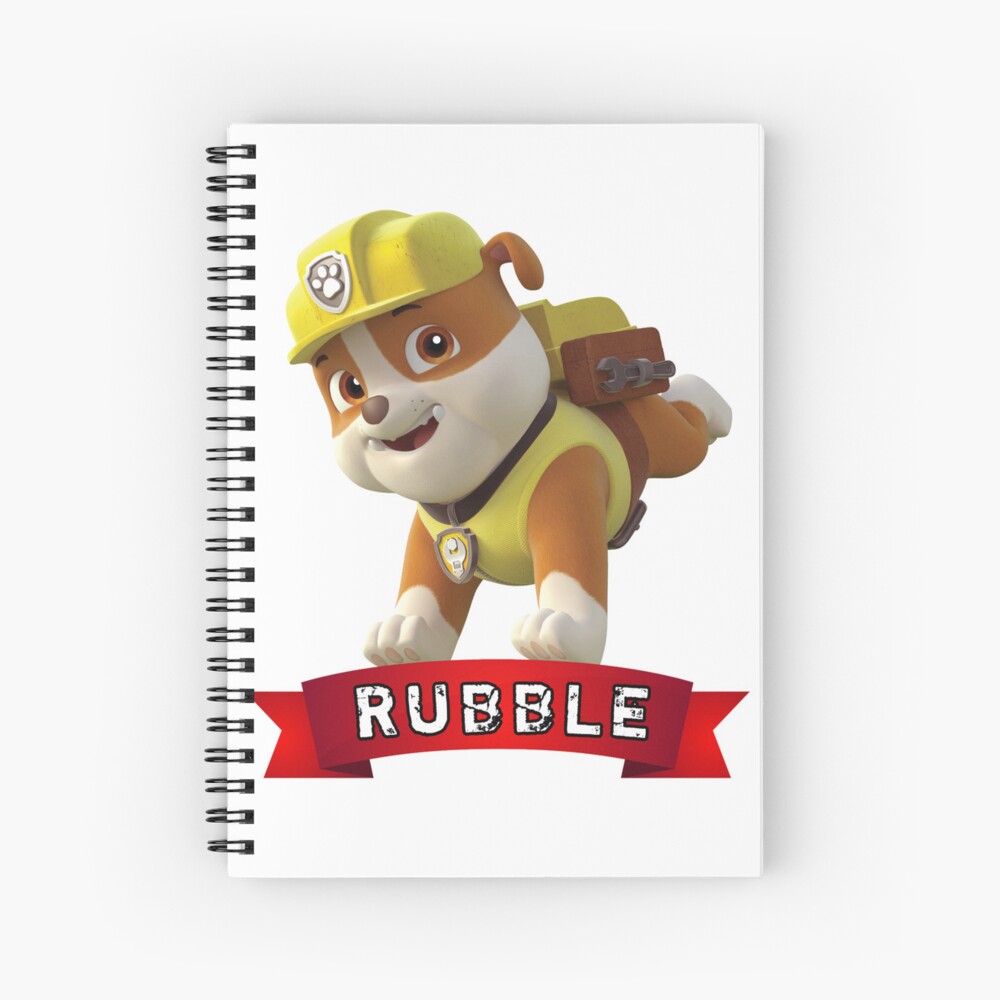 "Paw patrol logo stickers | paw patrol rubble" Spiral Notebook for Sale ...