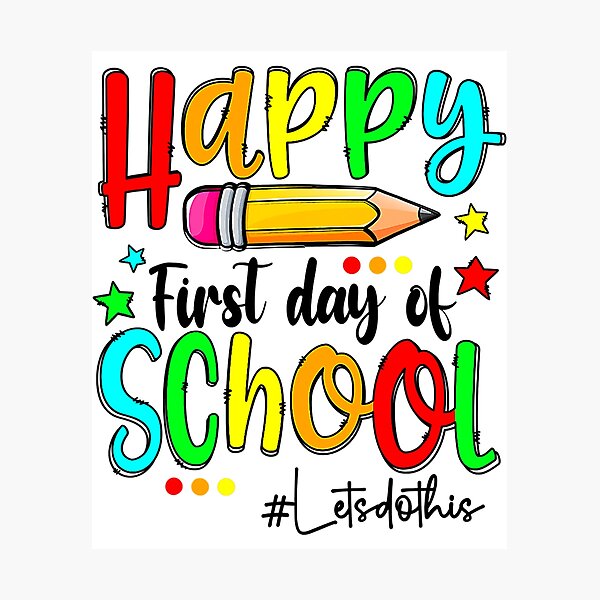 Impression photo « Happy First Day Of School Teacher Retour à l'école ...