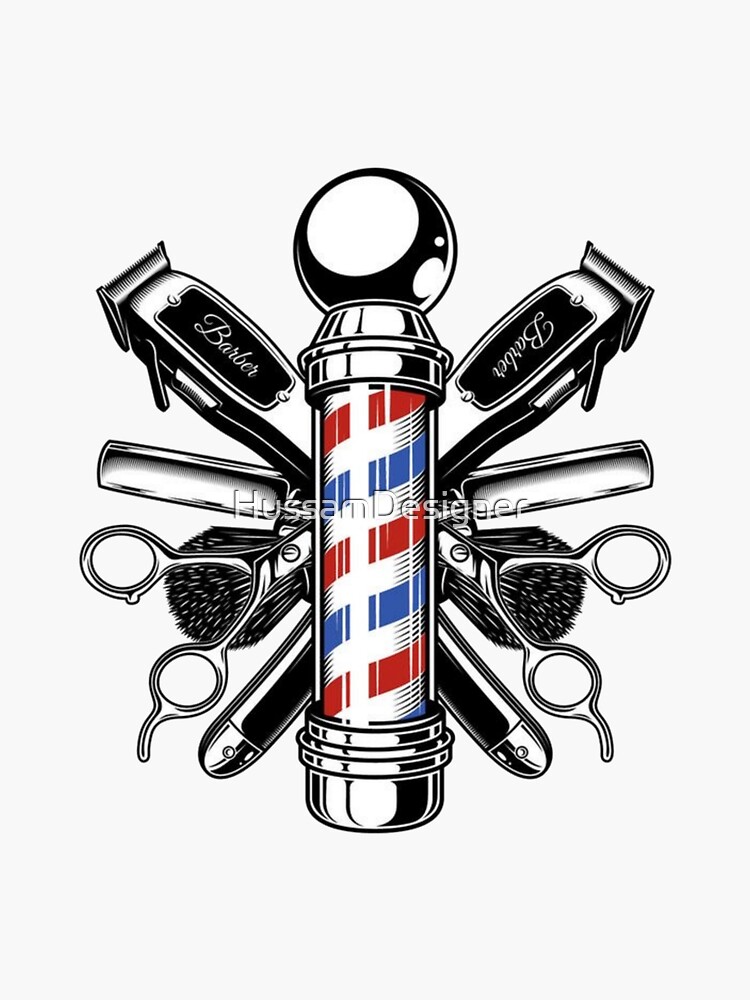 "Barber shop " Sticker for Sale by HussamDesigner | Redbubble
