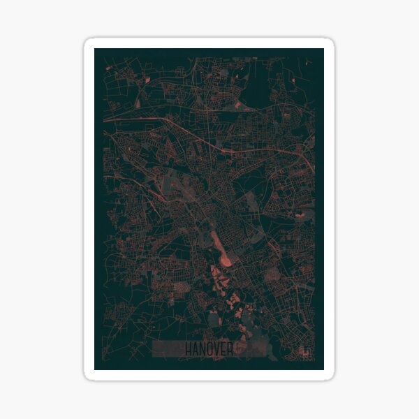 "Hanover Map Red" Sticker for Sale by HubertRoguski | Redbubble