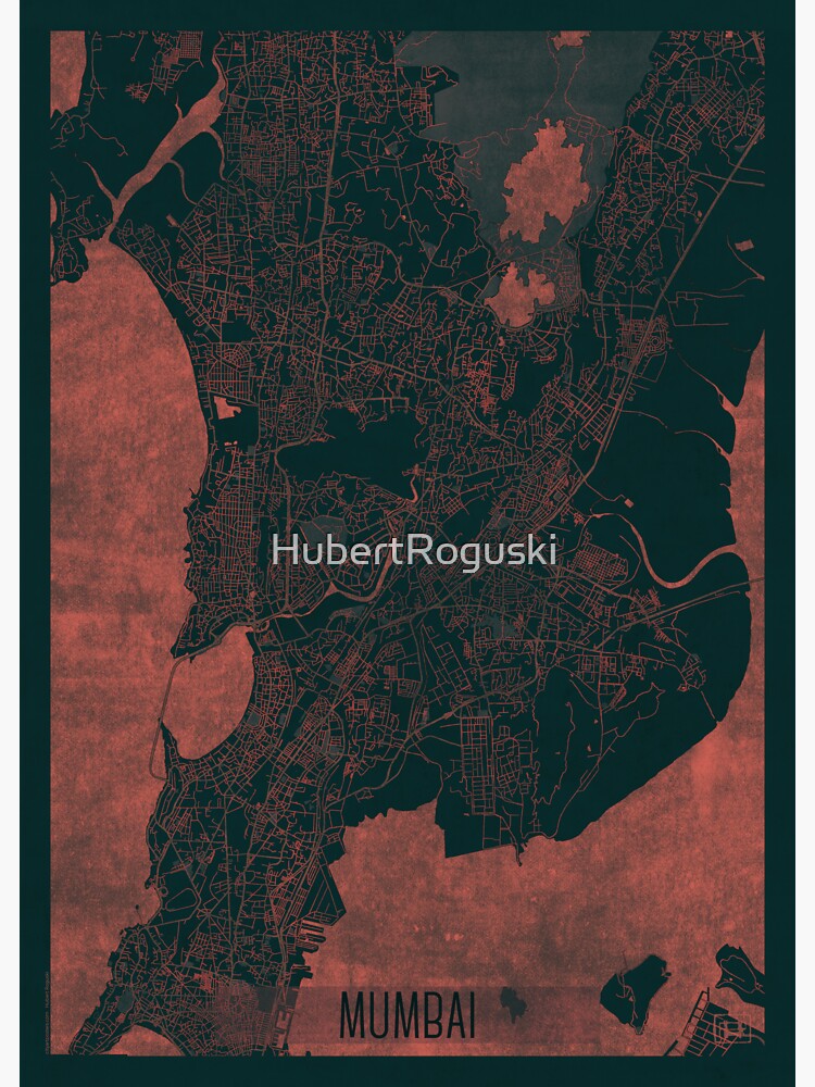 "Mumbai Map Red" Sticker for Sale by HubertRoguski | Redbubble
