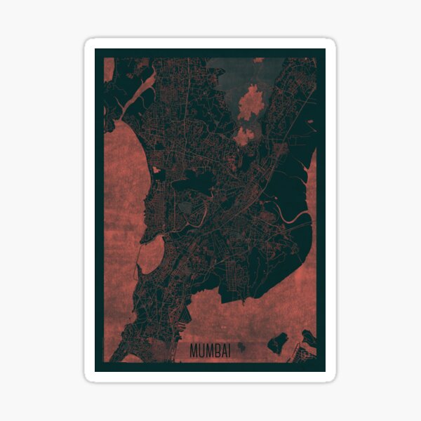 "Mumbai Map Red" Sticker for Sale by HubertRoguski | Redbubble