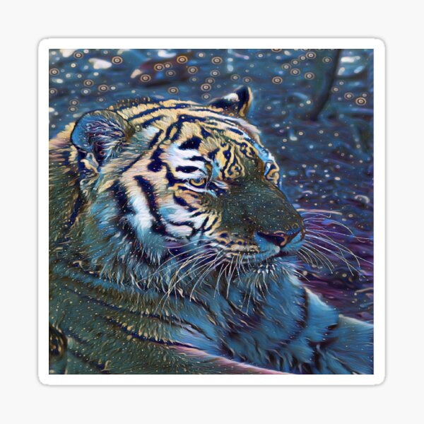 "Tiger Blue Painting" Sticker for Sale by Animal-Lover111 | Redbubble
