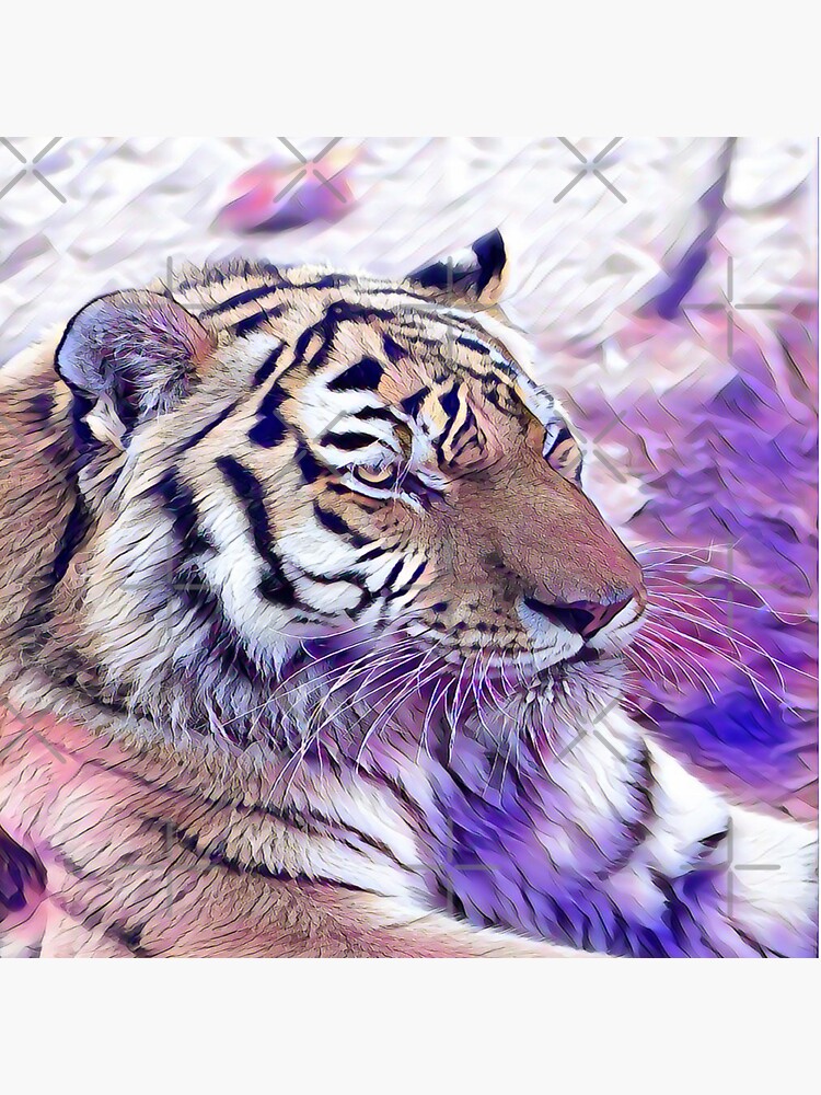 "Purple Tiger Painting" Sticker for Sale by Animal-Lover111 | Redbubble