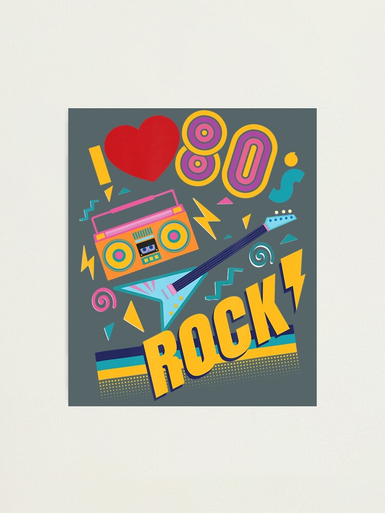 "80S 80Ies Eighties Retro Party Rock Flashback" Photographic Print for ...