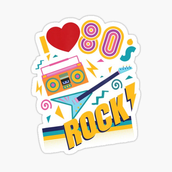"80S 80Ies Eighties Retro Party Rock Flashback" Sticker for Sale by ...