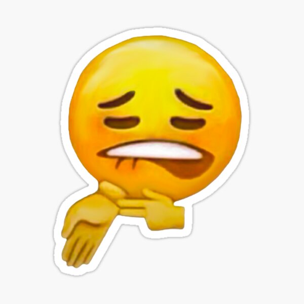 "Sheesh Face Meme Biting Lip And Pointing At Arm Pullover " Sticker for ...