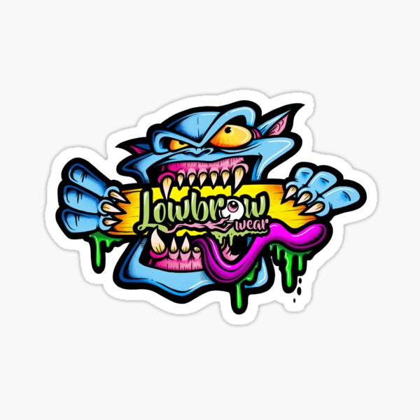 "LOWBROW MONSTER" Sticker for Sale by Lowbrowwear | Redbubble