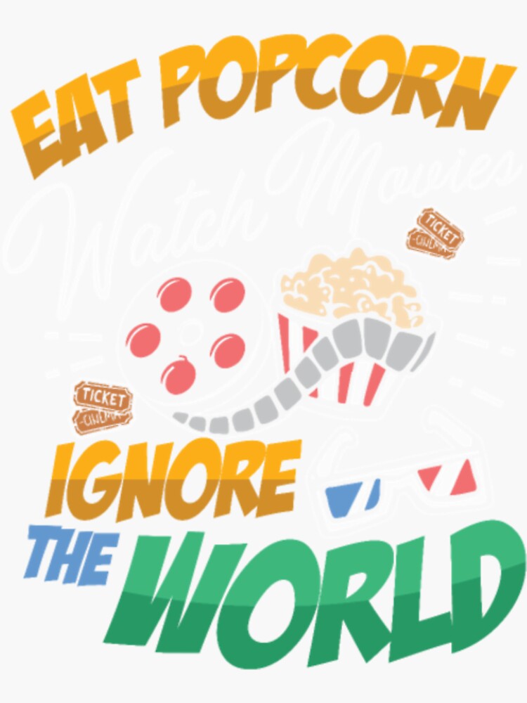 "Movie Watching Cinema Popcorn Binge Watching" Sticker for Sale by ...