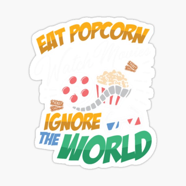"Movie Watching Cinema Popcorn Binge Watching" Sticker for Sale by ...