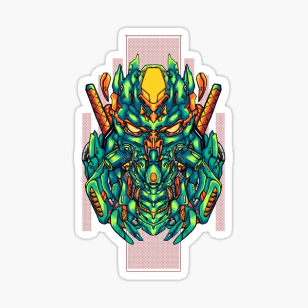"Robot T-ShirtGREEN MECHA " Sticker for Sale by GaranolHacler | Redbubble