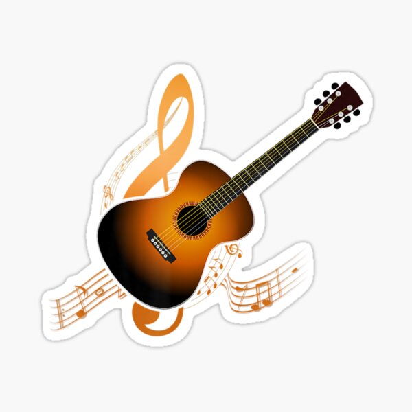 "Acoustic Guitar Music Player Musician Guitarist Rock" Sticker for Sale ...