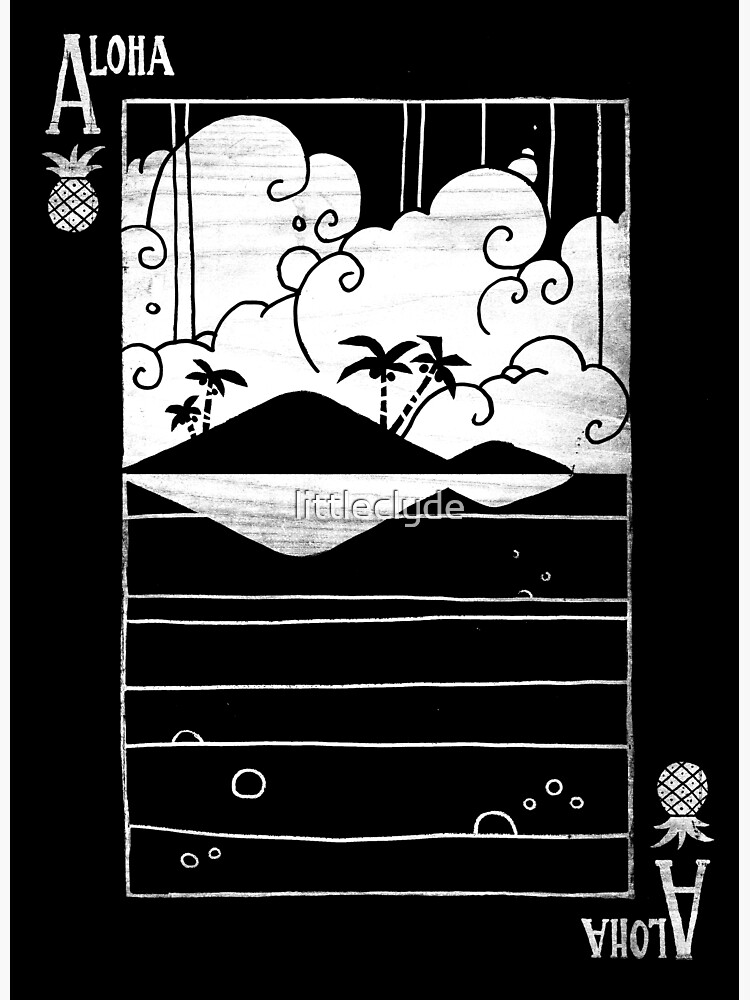 "Ace of Aloha (Mono White)" Sticker for Sale by littleclyde | Redbubble